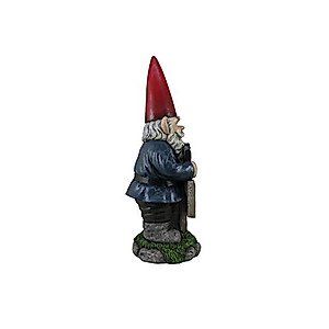 DWK "Fair Warning Don't Tread on Me Outdoor Garden Gnome Holding a Gun Statue | Garden Statues and Yard Art | Front Porch Decoration | Patio Decor for Your Home - 16"