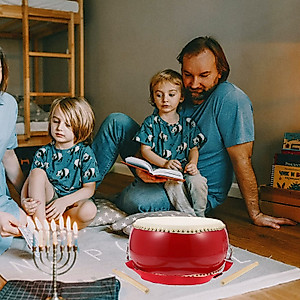 ERINGOGO 9 inch Chinese Drum, Kids Hand Drum Wooden Drum with Carry Strap and Drum Sticks, Traditional Chinese Percussion Instrument for Lion Dance, Rhythm