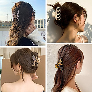 4 PCS 3.7 Inch Large Hair Claw Clips Strong Hold Hair Clips Non-slip Accessories for Thin Hair Thick Hair for Women Girls