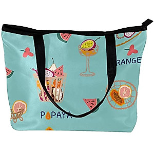 Tote Bag Women Satchel Bag Handbag Stylish Tote Handbag for Women Hobo Bag Fashion Crossbody Bag, fruit lemon pear orange papaya pitaya