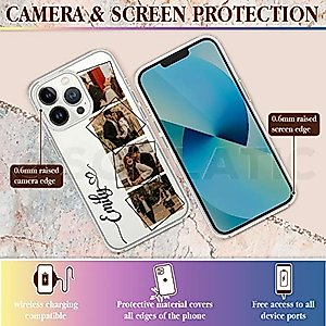 Somlatic Custom Phone Case Customized Photo Picture Name Clear Cases Personalized Make Your Own Phones Cover Compatible with iPhone 7 8 Plus X XS XR 11 12 13 Mini Pro Max Xmas Present