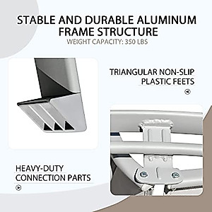 Domi Pool Lounge Chairs Set of 3, Adjustable Aluminum Outdoor Chaise Lounge Chairs with Metal Side Table, All Weather for Deck Lawn Poolside Backyard -Beige Textilene