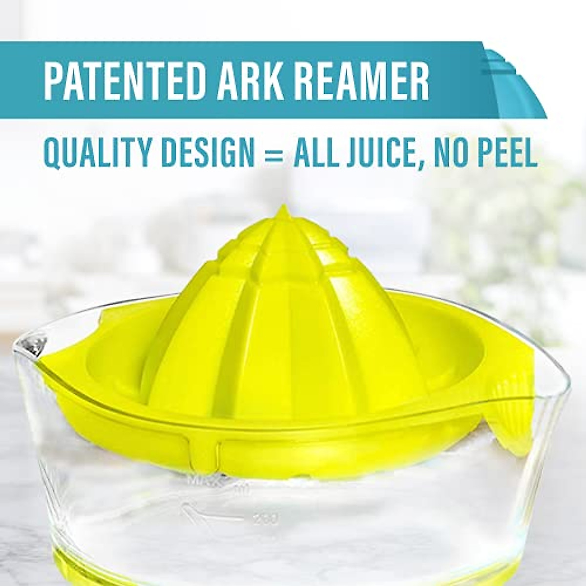 ARK Reamer Lemon Squeezer - Citrus Juicer, BPA-Free, Anti-Slip Hand Press w/Measuring Cup - Easy to Use & Clean Manual Juicers for Fresh Orange or Lime Juice - Kitchen Gadgets