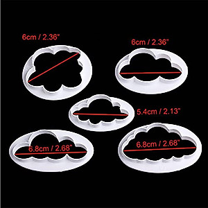 5PCS Different Pattern Plastic Fluffy Cloud Cutters Cookie Cutters Cake Cutters Fondant Cloud Cutters