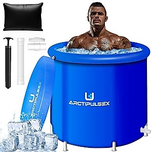 Ice Bath Tub for Athletes, 105 Gallons(400L) Portable Ice Baths Pod with Lid, Arctic Pod Cold Therapy Tub for Recovery, Anti-Leak Ice Cabin for Adults, 34'' x 30''