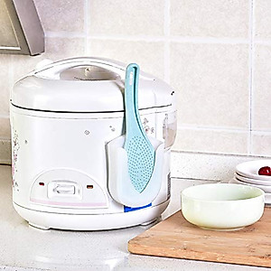 UPKOCH Spoon Suction Cup Holder Plastic Rice Spoon Stand Rest Cooker Scoop Rack Organizer For Home Kitchen Tool (White)