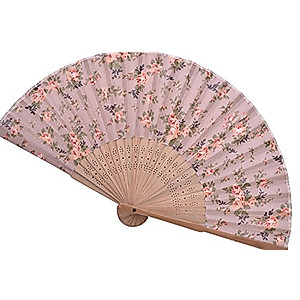 Folding Hand Fan Transparent Hand Fans Chiffon with Beautiful Fabric For Party Wedding Gift Chiffon