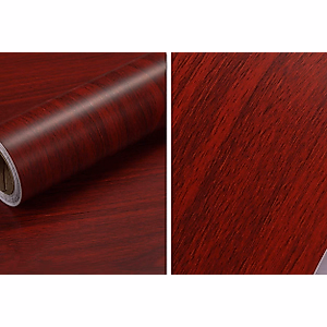 Dark Red Wood Film Peel Stick Wood Grain Wallpaper Adhesive Paper Vinyl Funitures Drawer Shelf Liners Stickers,15.8inch by 79inch
