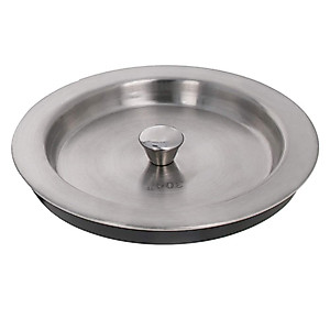 MroMax 1Pcs Kitchen Sink Drain Stopper Rubber Seal 119mm Stainless Steel Sealing Lid for Kitchen Sink Silver Tone