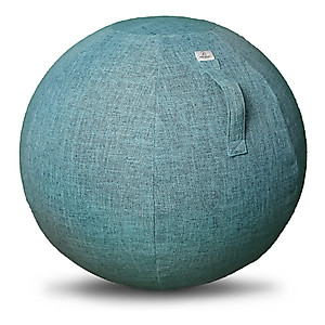 ProBody Pilates Yoga Ball Chair - Exercise Ball Chair for Home or Office, Balance Ball Chair with Yoga Ball Cover, Upgrade Stability Ball with Attractive Cover (Azure, 24 in)