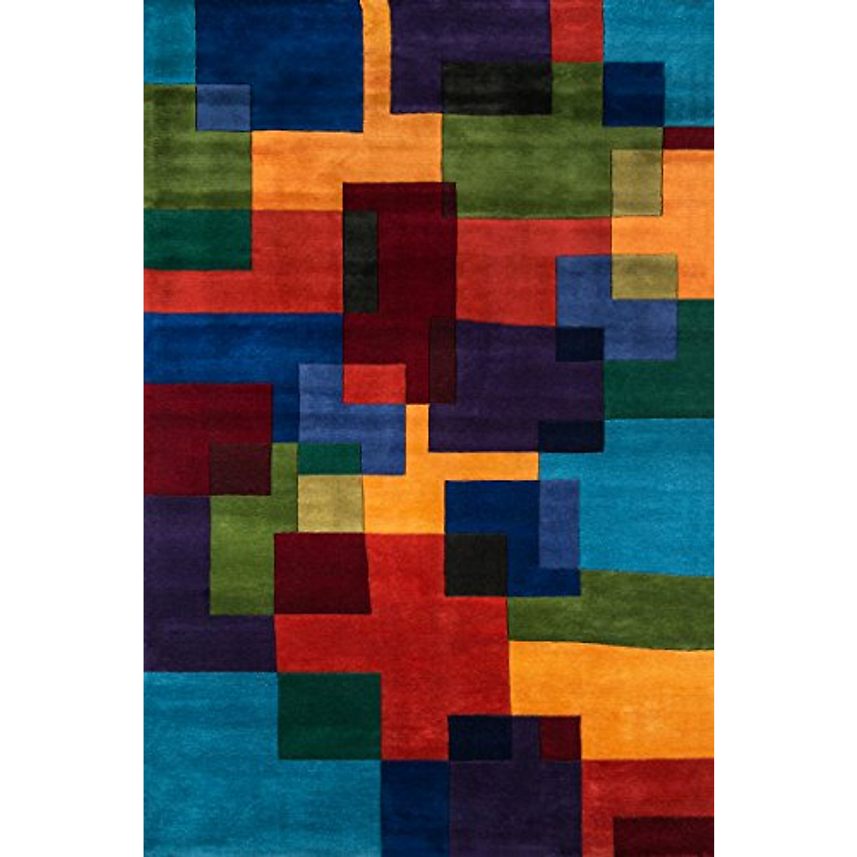 Momeni Rugs New Wave Collection, 100% Wool Hand Carved & Tufted Contemporary Area Rug, 3'6" x 5'6", Multicolor
