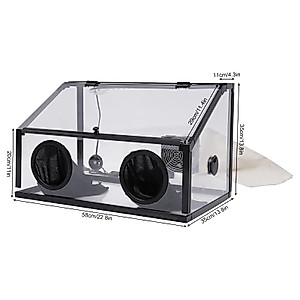 Fully Enclosed Electric Grinding Table Polisher Dust Box Acrylic Cover 3MM 2 Holes110V W/LED Light and Fan for Polishing Machine