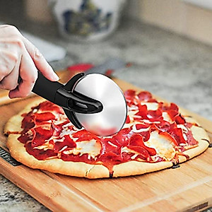 KUFUNG Pizza Cutter Wheel, Super Sharp Pizza Slicer with Non Slip Handle for Pizza, Pies, Waffles and Dough Cookies, Easy to Use and Clean (Black)