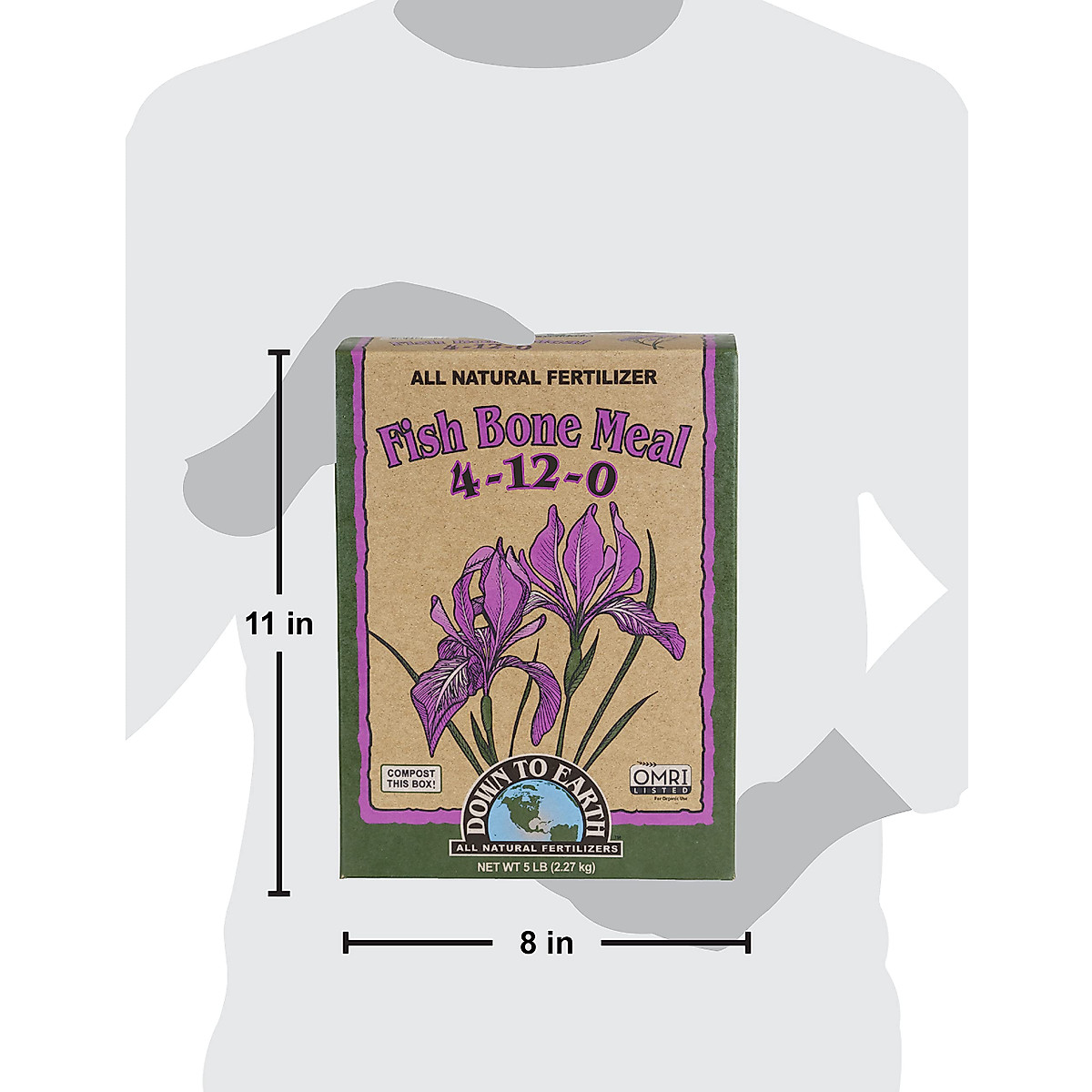 Down to Earth Organic Fish Bone Meal Fertilizer Mix 4-12-0, 5 lb