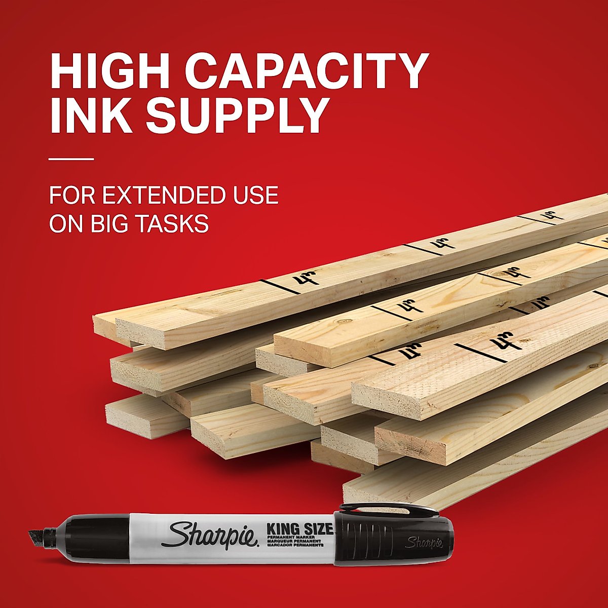 Sharpie King Size Permanent Markers Large Chisel Tip, Great For Poster Boards, Black, 12 Count