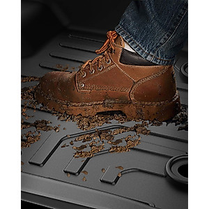 ISSYAUTO Floor Mats Compatible with Explorer 2015-2019, All Weather Guard Floor Mat Floor Liners, TPE Rubber Mats 1st & 2nd Row Seat, Black