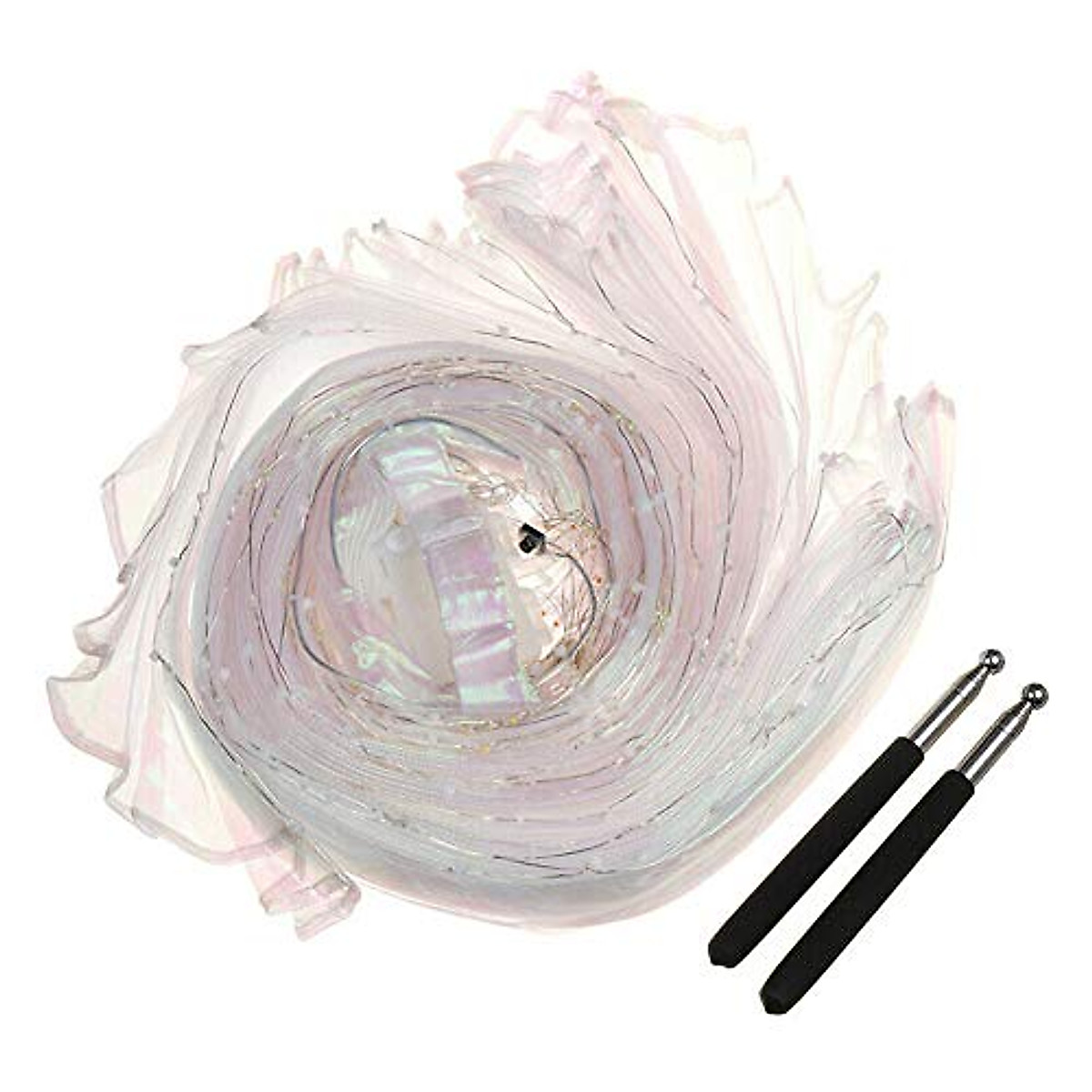 Halloween Belly Dance LED Angel Wings,Bar Belly Dance Light Up Stage Wear 360 Degrees Performance Props LED Wing for Women(White)