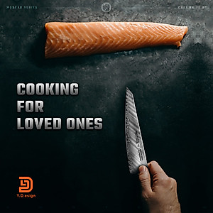 Vosteed 8 Inch Chef Knife Professional Cooking Knife For Kitchen Razor Sharp Kitchen Knife With Sheath-9CR18MOV High Carbon Stainless Steel Knife With G10 Handle, Gift Box - Morgan Series