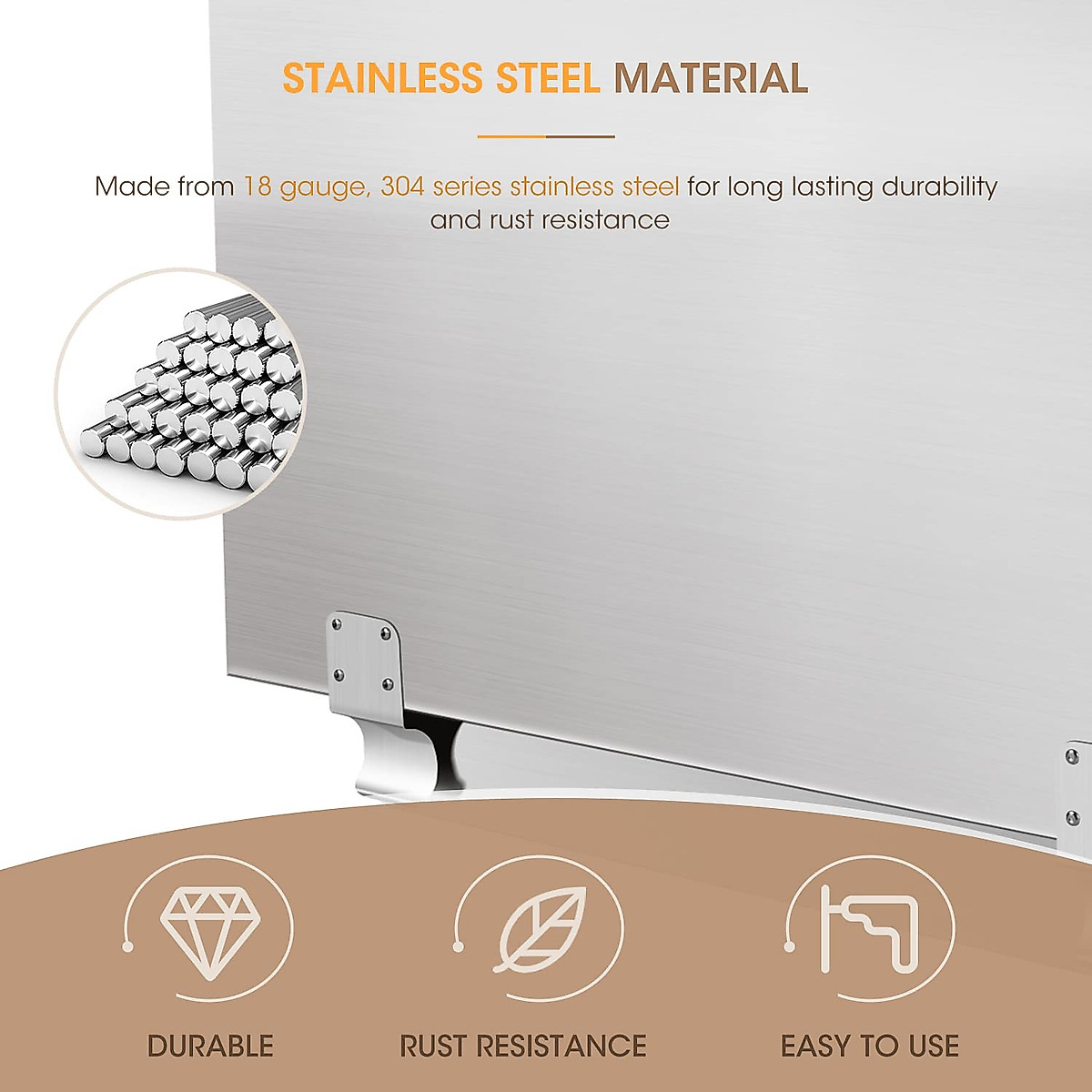 Stainless Steel Commercial Deep Fryer Splash Guard 20-1/2" W X 18" H Side Splash Universal fit clips stop oil from splattering, pack of 2