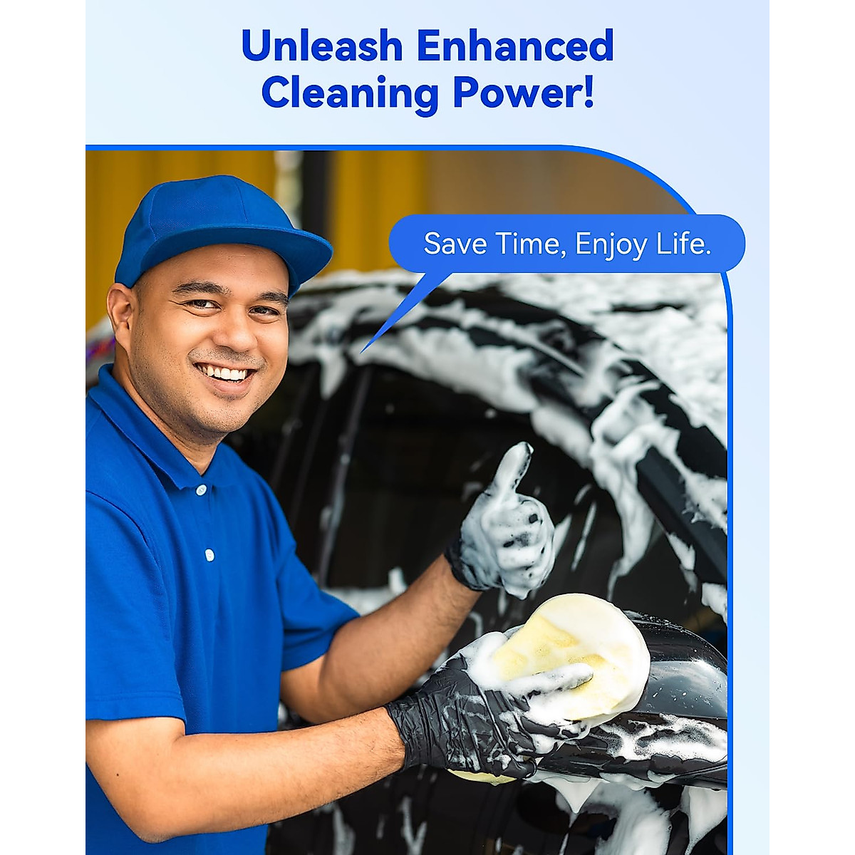 Temede 5-Pack Car Wash Sponges, 9.1" x 4.3" x 2.4" Large Sponges, Extra Thick Foam Kit for All-Purpose Cleaning, Ideal Washing Sponges for Kitchen, Bathroom, Household