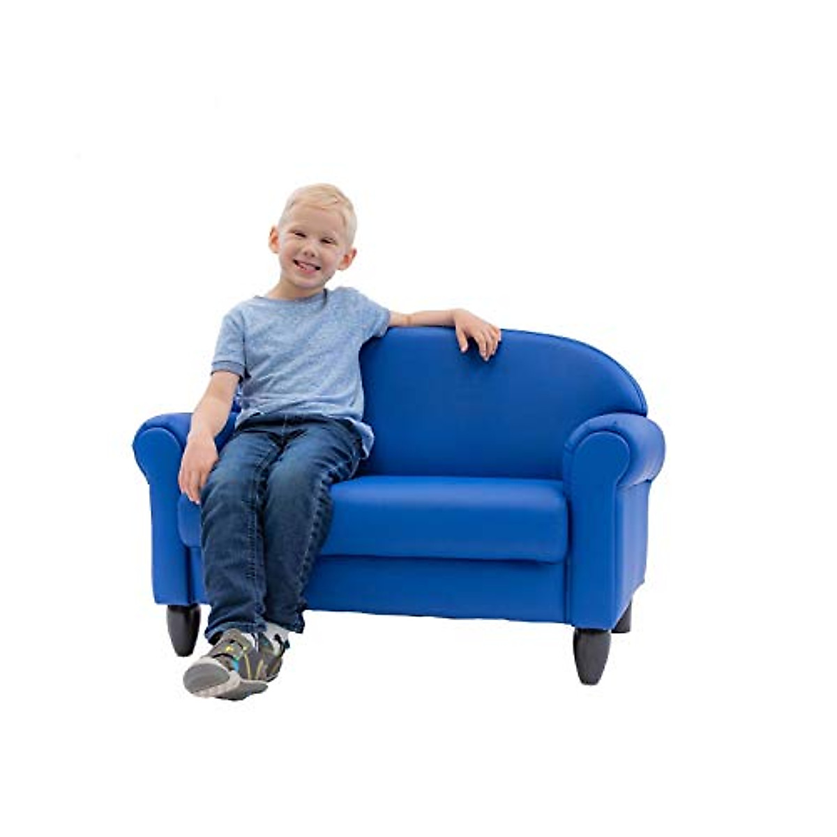 Children's Factory As We Grow Toddler Sofa, Blue, CF805-197, Flexible Seating for Daycare or Preschool, Kids Reading Couch, Playroom Furniture
