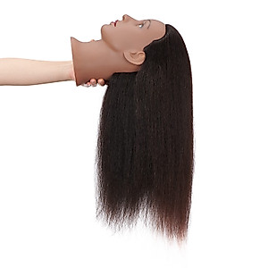 Hairingrid Mannequin Head 16" 100% Real Hair Hairdresser Cosmetology Mannequin Manikin Training Head Hair and Free Clamp Holder (R72026B0216)