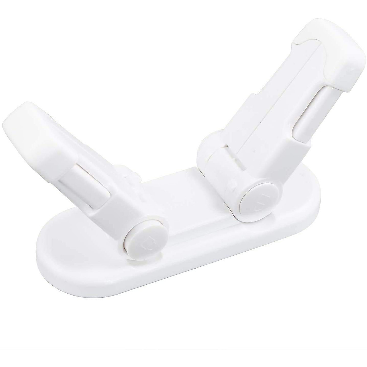 4-Pack Improved Childproof Door Lever Lock Prevents Toddlers From Opening Doors. Durable ABS with 3M Adhesive Backing.Easy One Hand Operation for Adults.Simple Install, No Tools Needed (4 white pack)