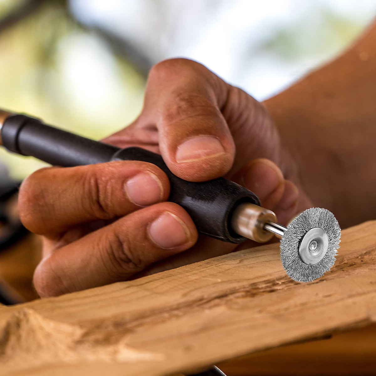 EASYIKI 15 Pieces Stainless Steel Wire Brushes, Wire Brush Wheel, Steel Wire Polishing Wheel Kits for Dremel Rotary Tools (1/8 Inch Mandrel)