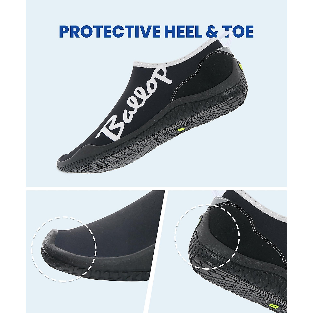 BALLOP Aqua Shoes Quick-Dry Non-Slip Water for Women Men Men's Size Mens Beach Womens Swim Socks Fishing Vacation Essentials feet Adult Swimming agua para wear Lake Woman Foot Fish flip Flops