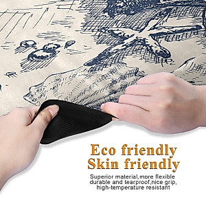 Nander Yoga Mat Non-slip Soft Breathe Elastic Stable Exercise Fitness Gym 1MM Thick Natural Rubber for Yoga Mats,Sand Sea Shells