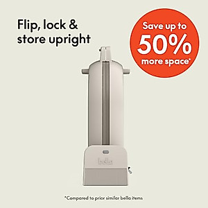 bella Flip-n-Store Waffle Maker with EverGood™ Ceramic Nonstick Coating, Fits-anywhere™ Kitchenware, Power Indicator Light, Cool Touch Handle & Cord Wrap, 7” Wide & 1" Deep Plates, 1000 Watt, Oatmilk
