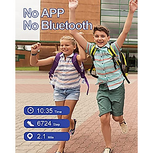 GRV Fitness Tracker Non Bluetooth Fitness Watch No App No Phone Required Waterproof Pedometer Watch with Steps Calories Counter Sleep Tracker for Men Women Kids Parents (Black)