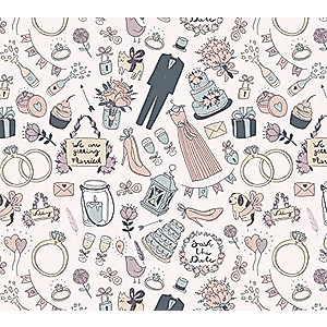 Stesha Party Wedding Present Gift Wrap Bridal Shower - Folded Flat 30 x 20 Inch - 3 Sheets