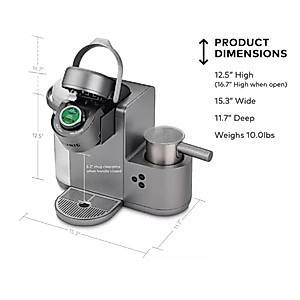 Keurig K-Cafe C Single Serve K-Cup Pod C Latte and Cappuccino Maker, 12, Nickel