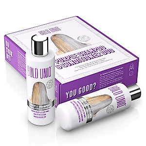 Bold Uniq Purple Toning Shampoo & Conditioner Set - For Blonde, Platinum, Ash, Bleached, Grey, Ash & Silver hair - Eliminates Brassy, Yellow Tones - Vegan, Paraben & Sulphate Free - 8 Fl Oz Each
