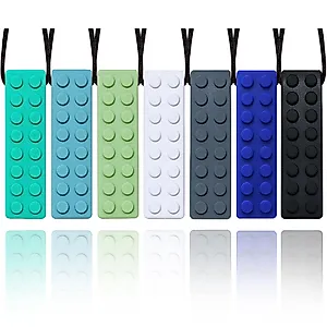 Chew Necklace, Silicone Chew Necklaces for Sensory Kids and Adults, 4 Pack Mouth Fidgets Chewy Necklace Sensory Chew Toys for Boys Girls with Autism Anxiety ADHD, BPA Free
