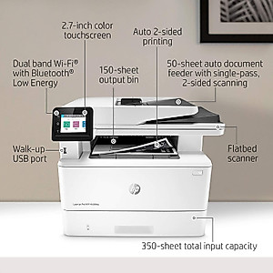 HP Laserjet Pro MFP M428fdw All-in-One Wireless Monochrome Laser Printer for Home Business Office, White - Print Scan Copy Fax - 40 ppm, 50-Sheet ADF, 1200 x 1200 dpi, Auto Duplex Printing, Ethernet