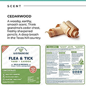 Wondercide - Flea and Tick Spray Concentrate for Yard and Garden with Natural Essential Oils – Kill, Control, Prevent, Fleas, Ticks, Mosquitoes and Insects - Safe Around Pets, Plants, Kids - 16 oz
