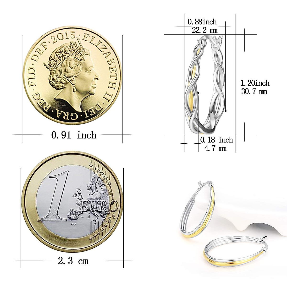 YFN Hoop Earrings for Women Enternity Celtic Knot Hoops Earrings 925 Sterling Silver Polished Irish knot Circle Hoop Jewelry for Women