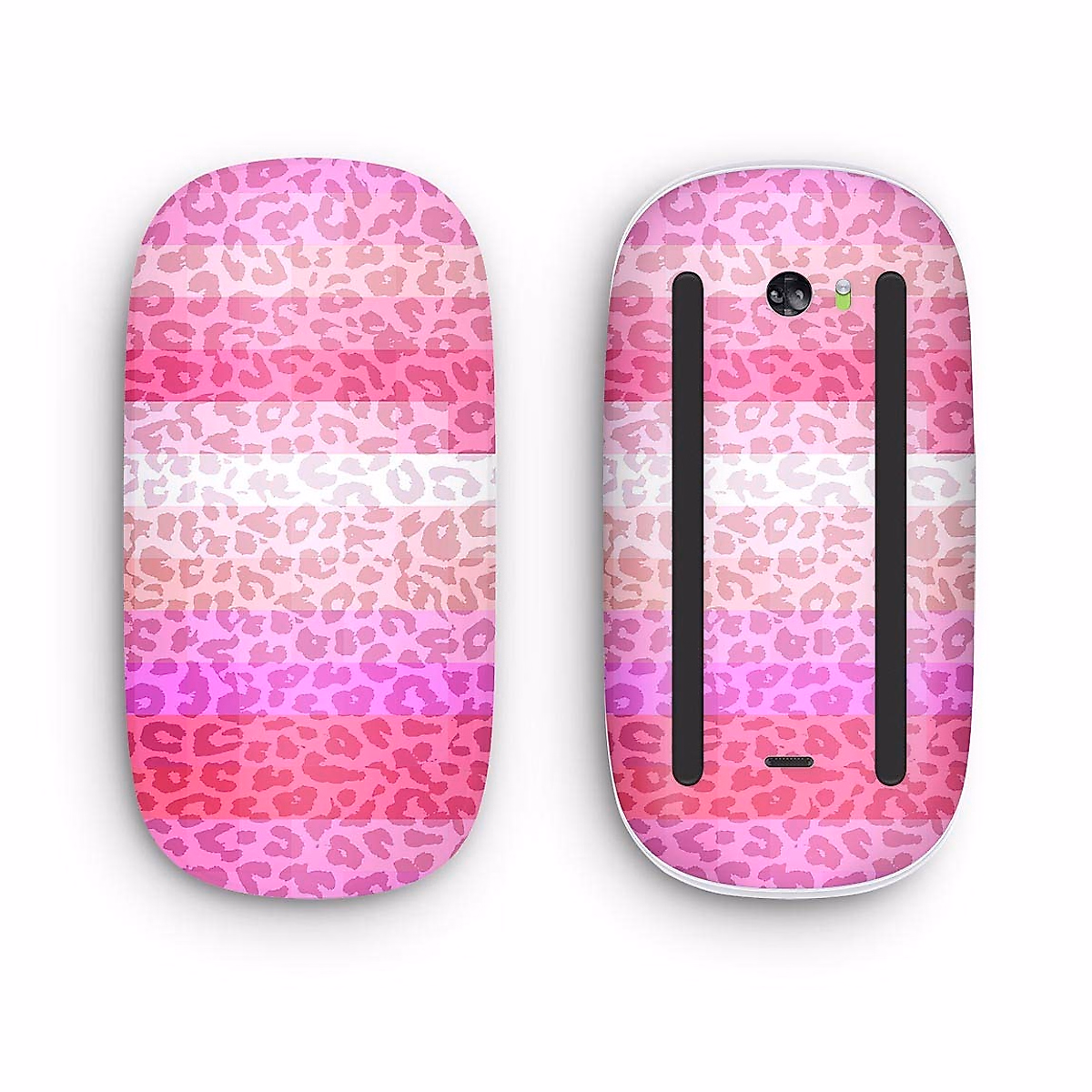 Design Skinz Hot Pink Striped Cheetah Print Vinyl Decal Compatible with The Apple Magic Mouse 2 (Wireless, Rechargable) with Multi-Touch Surface