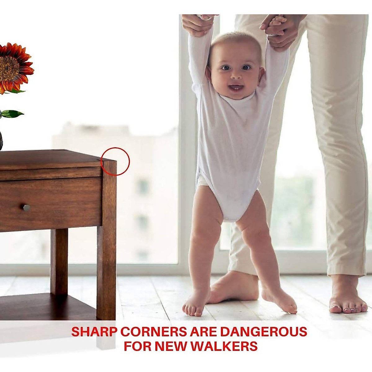 Corner Protector, Baby Proofing Table Corner Guards, 3M Pre-Taped Table Corner Protector Keep Child Safe, Protectors for Furniture Against Sharp Corners (4 Pack)