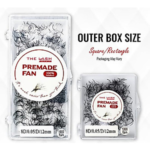 THE LASH SUPPLY 1000fans 3D 4D 5D 6D 7D 8D 10D 12D 14D Wispy Premade Fan Eyelashes, C/CC/D Curl, 8-20mm Length, 0.03/0.05/0.07 Thickness, Promade Loose Eyelash Extension Fans, Mixed Length Pack