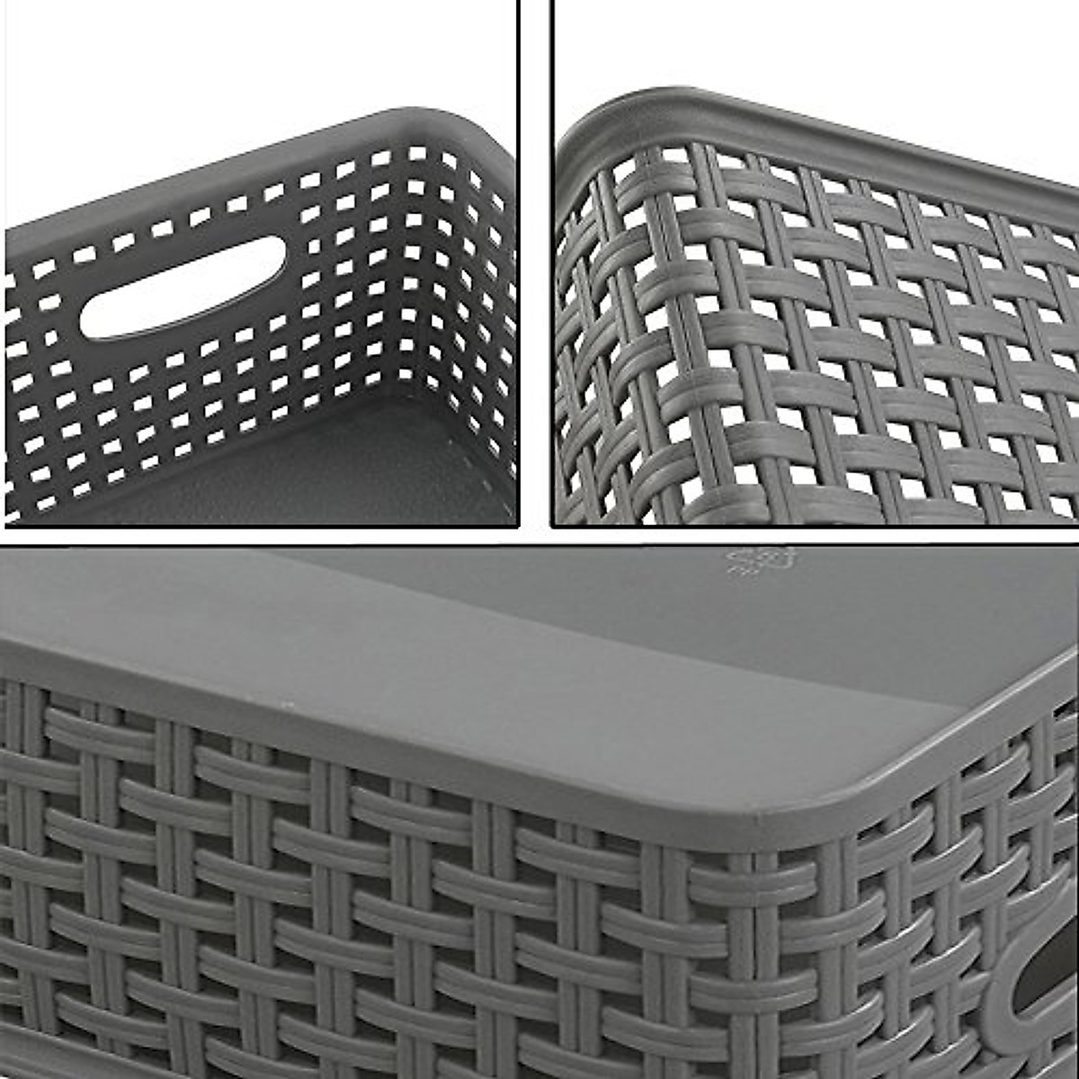 Begale Plastic Storage Basket for Household Organization, Set of 6