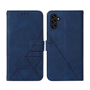 Moment Dextrad for Galaxy A14 5G Case,A14 5G Case Wallet,[Kickstand][Wrist Strap][Card Holder Slots] TPU Interior Protective,PU Leather Folio Flip Cover for Galaxy A14 5G 2023 (Blue)