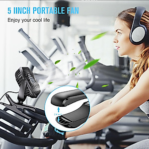 BESKAR 6 Inch Clip on Fan, 3 Speeds Small Fan with Strong Airflow, Clip & Desk Fan USB Plug in with Sturdy Clamp - Ultra Quiet operation for Office Dorm Bedroom Stroller