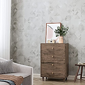 Wallercity Light Grey Grasscloth Peel and Stick Wallpaper Removable Fabric Grass Cloth Wallpaper Self Adhesive Textured Gray Linen Contact Paper for Cabinets Waterproof Drawers Liners Vinyl Paper Film