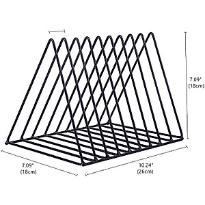 PENNGKE 2 Pcs Magazine Holder,Newspapers Holder,Letters Storage,Desktop File Sorter Organizer Triangle Bookshelf Decor Home Office,Black