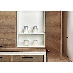 Nxconsu Cabinet Shelf Expandable Organizer Riser Rack for Kitchen Pantry Cupboard Under Sink Countertop Home Organization Extra Storage Space Saver Heavy Duty Metal Edgeless Design White Large