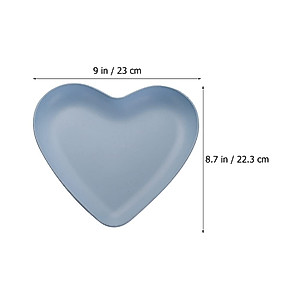 Hemoton Heart Shaped Dinner Plate: 4 Pcs Unbreakable Dinner Plates Snacks Salad Plates Candy Dish Appetizers Platter Steak Serving Plate for Party| Picnic| Camping| BBQ