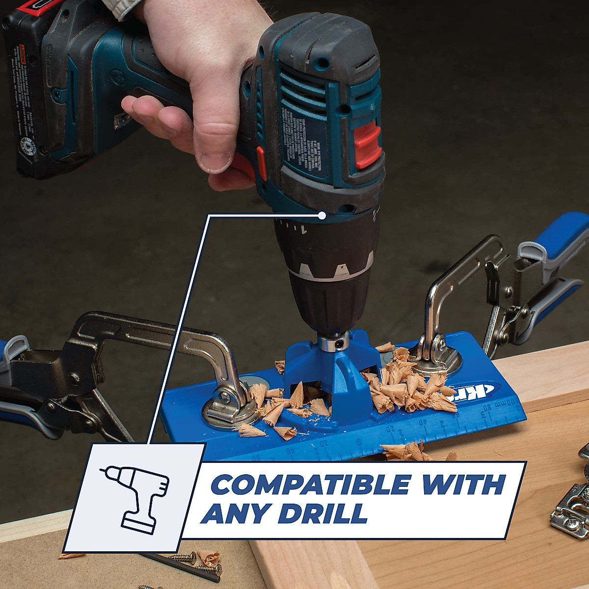 Kreg KHI-HINGE Concealed Hinge Jig - Drill Perfect Holes for Cabinet Hinges & Hardware Installation - Cabinet Door Hinge Tool - Cabinet Hardware Jig